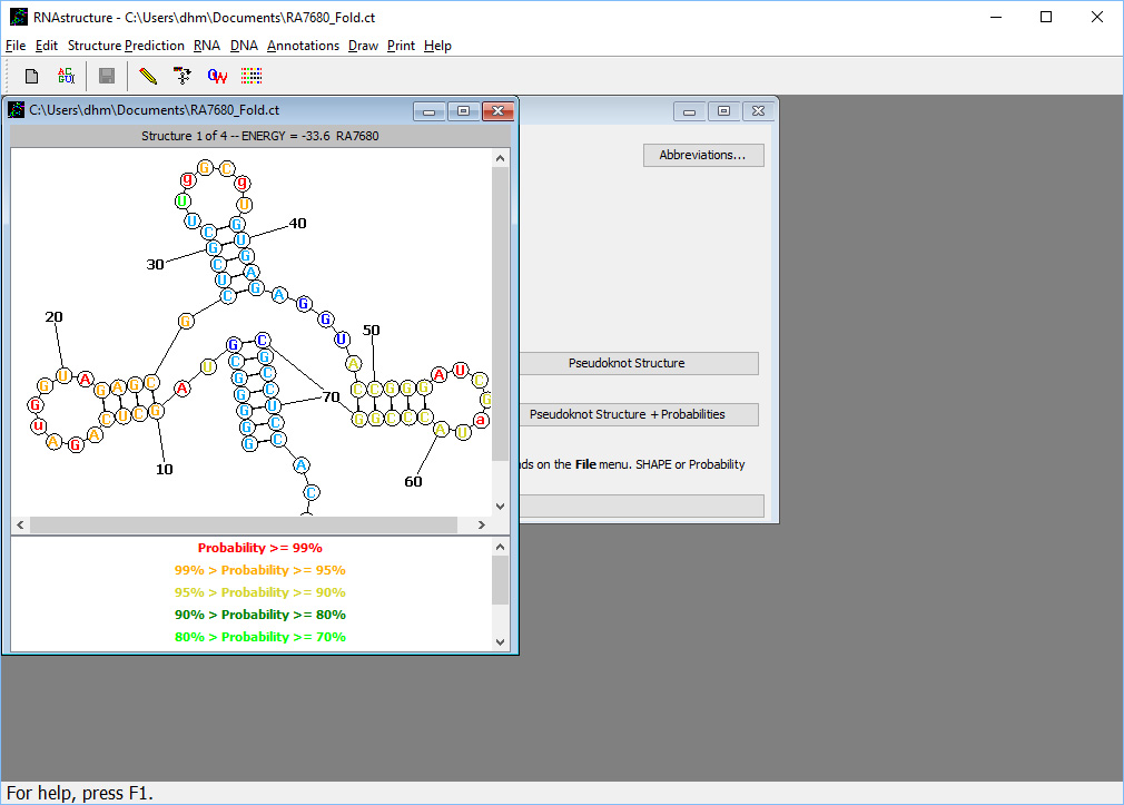 RNAstructure Tutorials - Predict A Secondary Structure